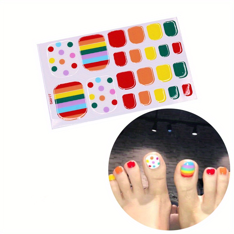 Waterproof Full Wraps Toenail Polish Stickers Printed Self - Temu ...