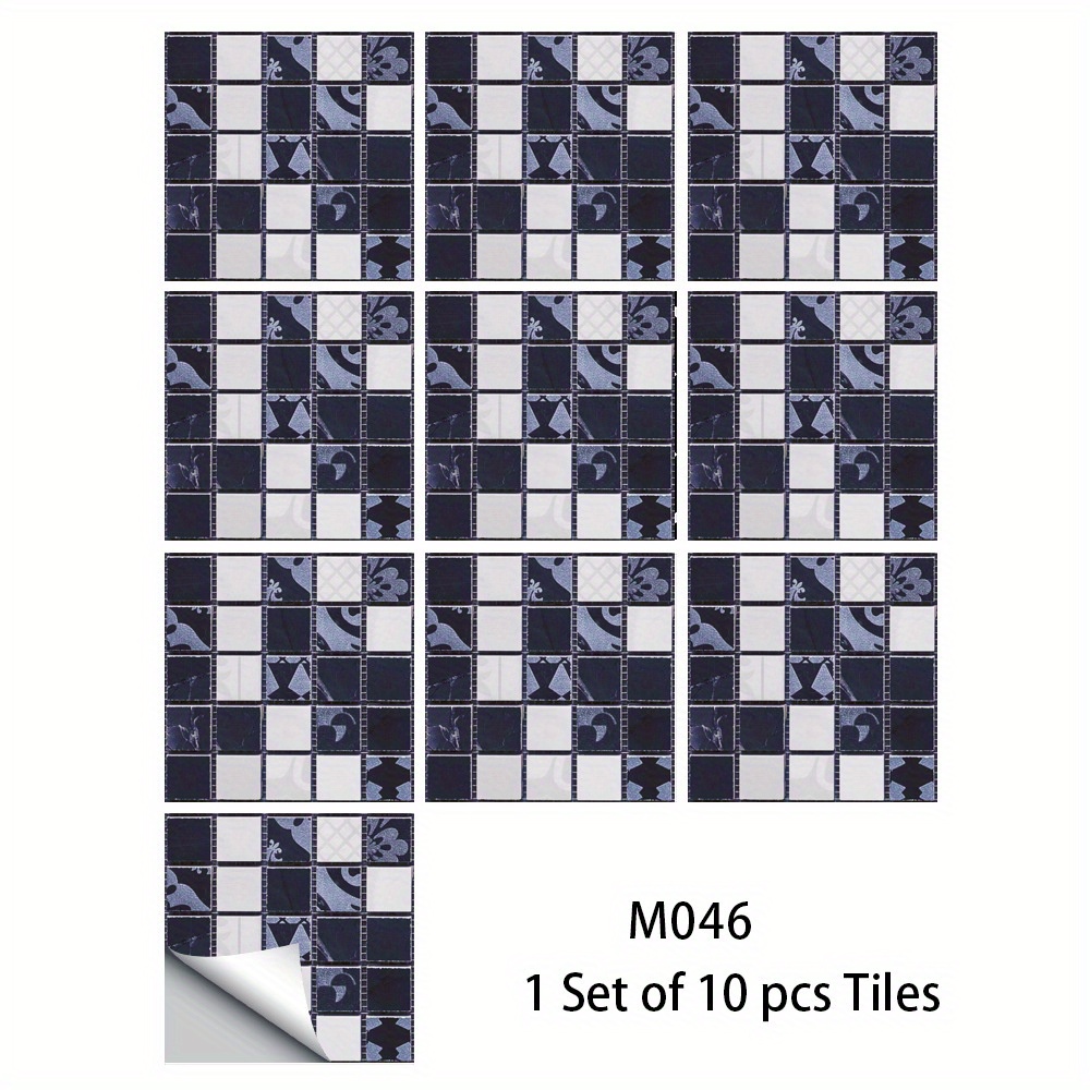 Black 3d Mosaic Crystal Foam Tile Sticker Removable Peel - Temu United ...