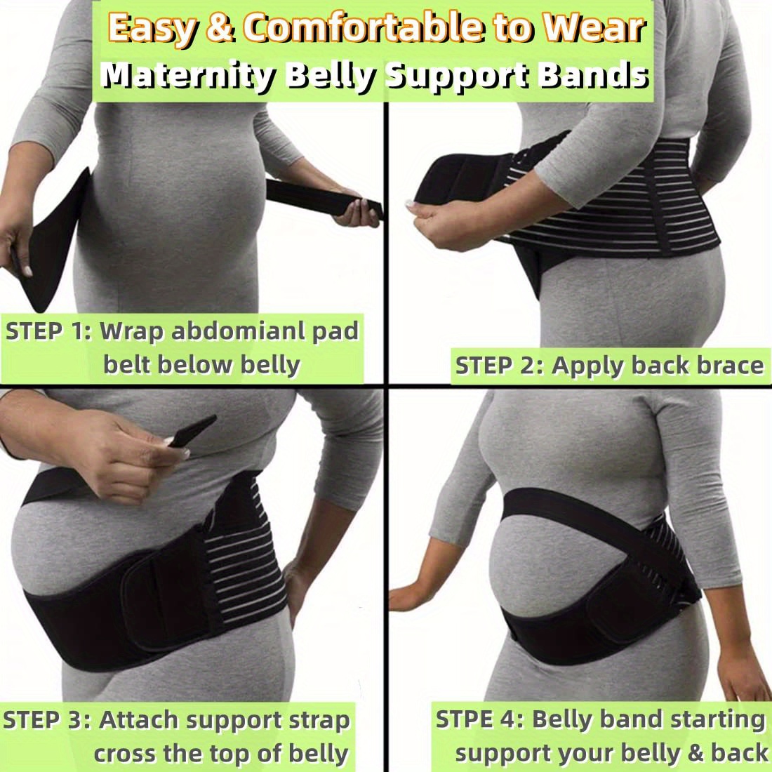 Maternity Adjustable Breathable Abdominal Support Belt - Temu United ...
