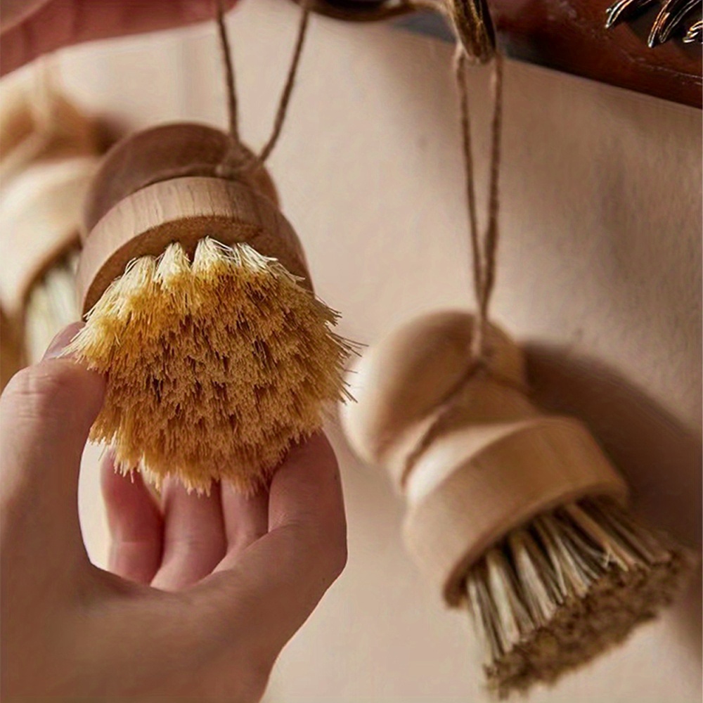 1pc Pot Brush Mini Dish Brush Sisal Fibre Scrub Brush Scrubber For ...