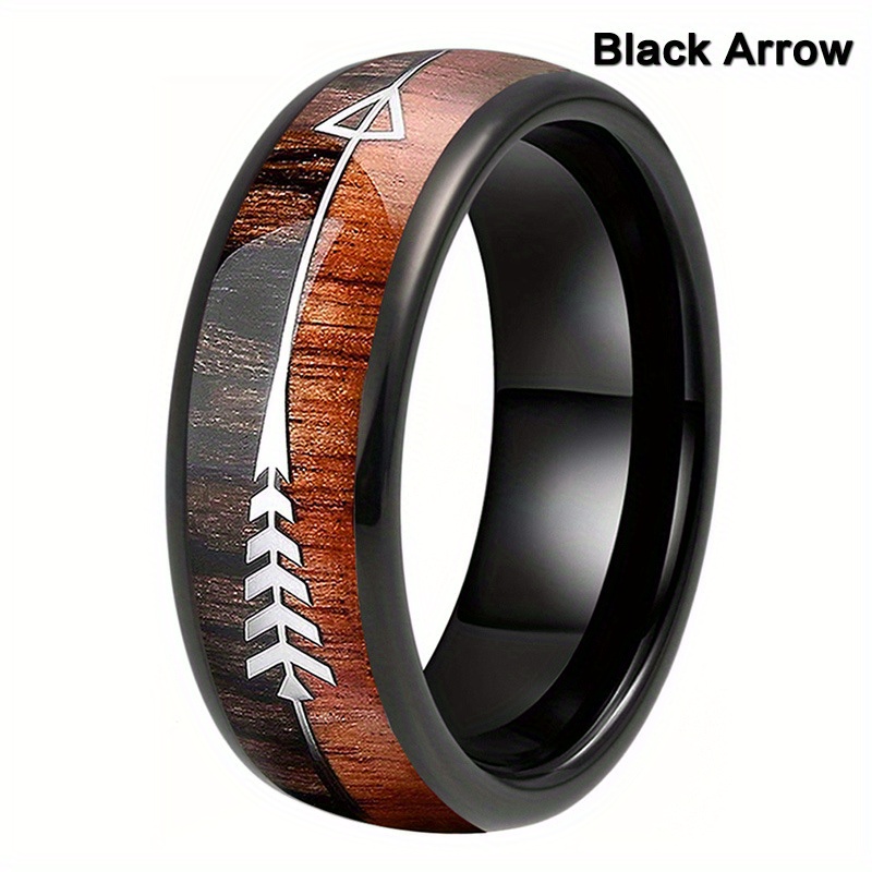 1pc Fashionable Mens Ring Arrow Wood Pattern - Jewelry & Accessories ...