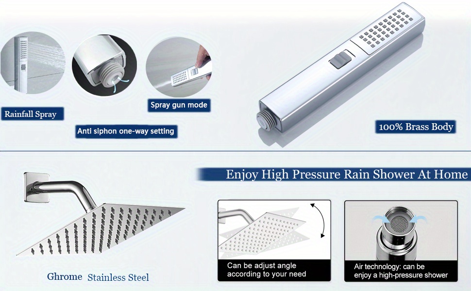 Transform Shower Experience A 6 High Pressure Rain Shower - Temu