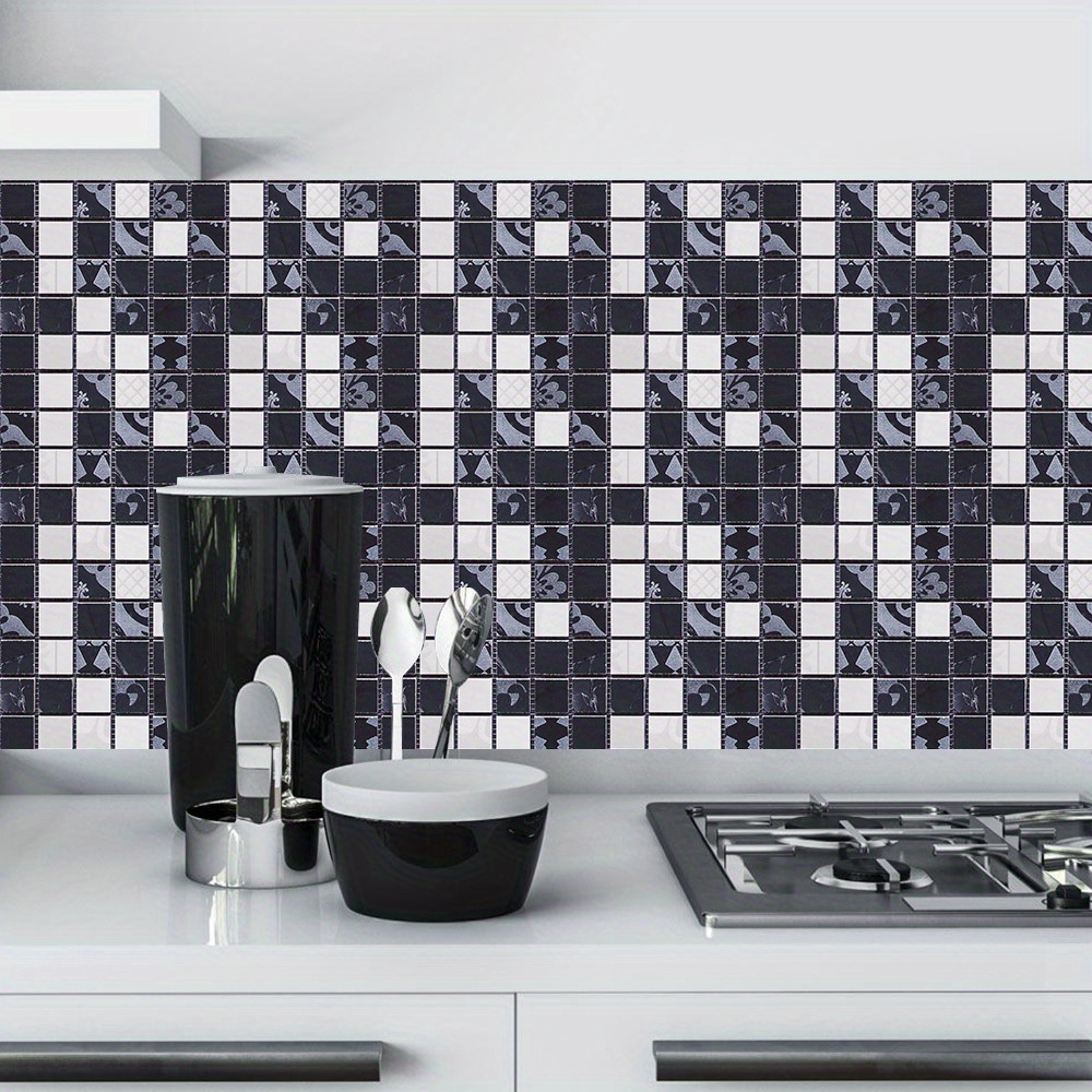 Black 3d Mosaic Crystal Foam Tile Sticker Removable Peel - Temu United ...