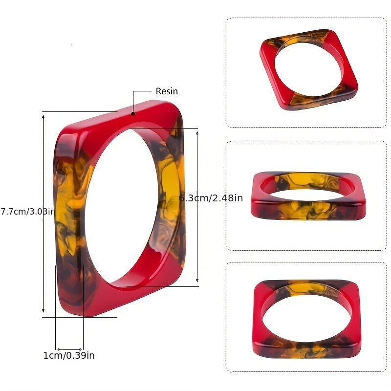 Resin Acrylic Cuff Bracelet Women Mixed - Temu Norway