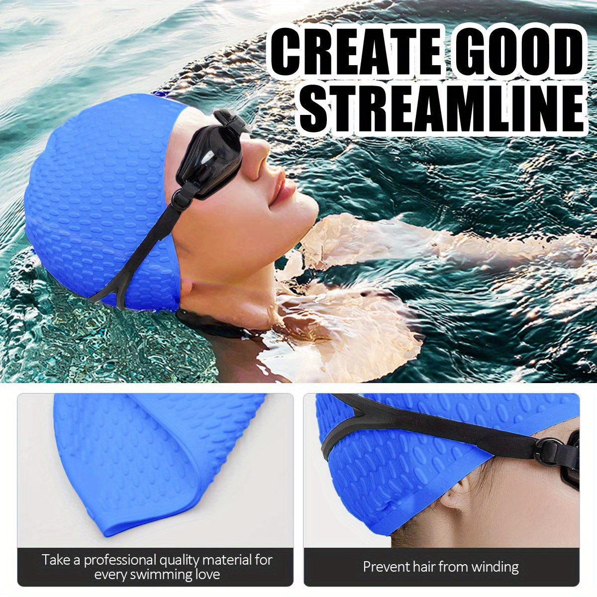 Unisex Silicone Waterproof Swimming Cap Men Women - Temu Australia