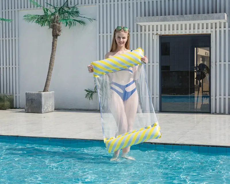 Party Pool Activity Striped Inflatable Hammock Floating Row Temu Ireland