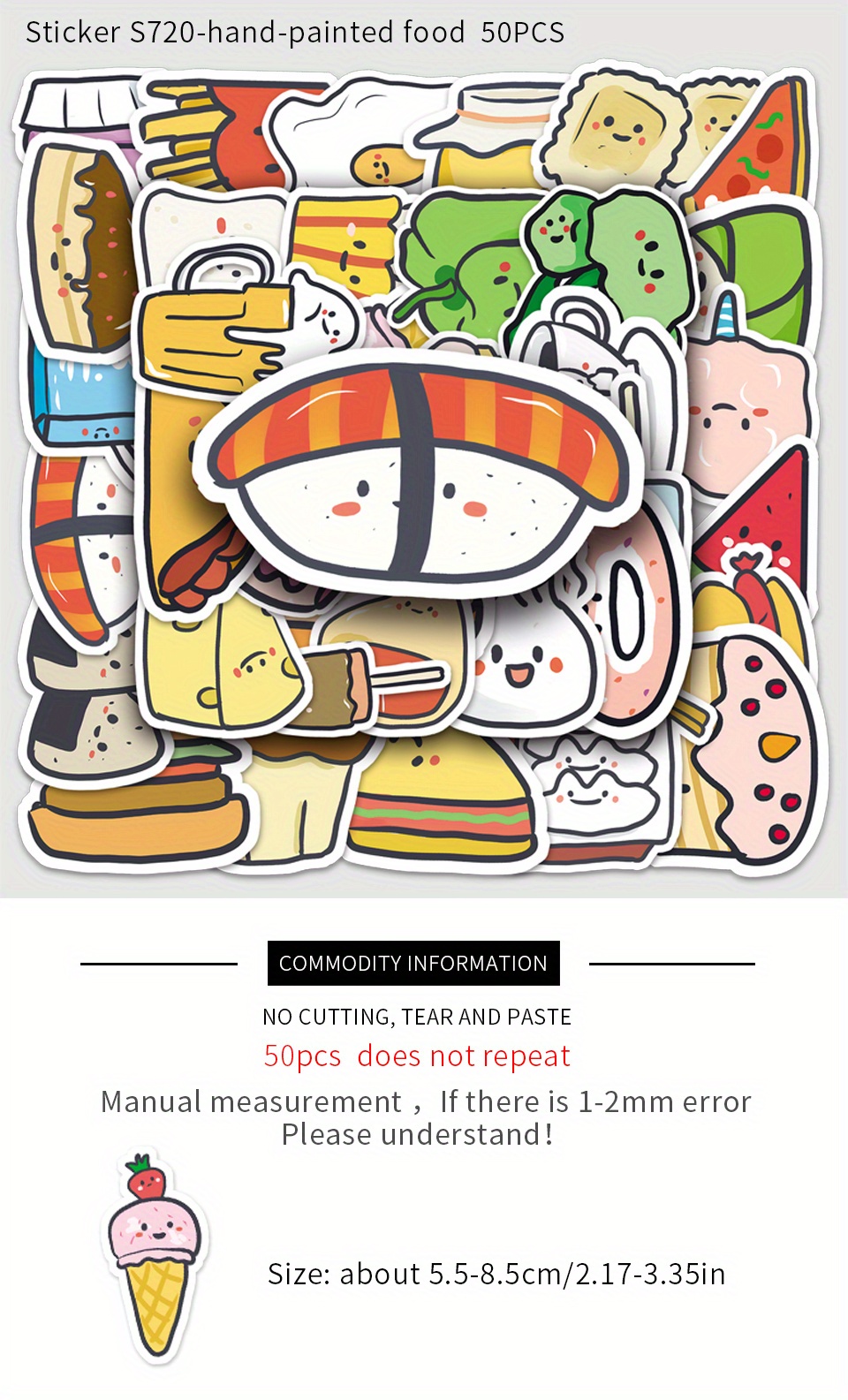 Food Graffiti Stickers Cartoon Cute Stickers Diy Mobile - Temu Australia