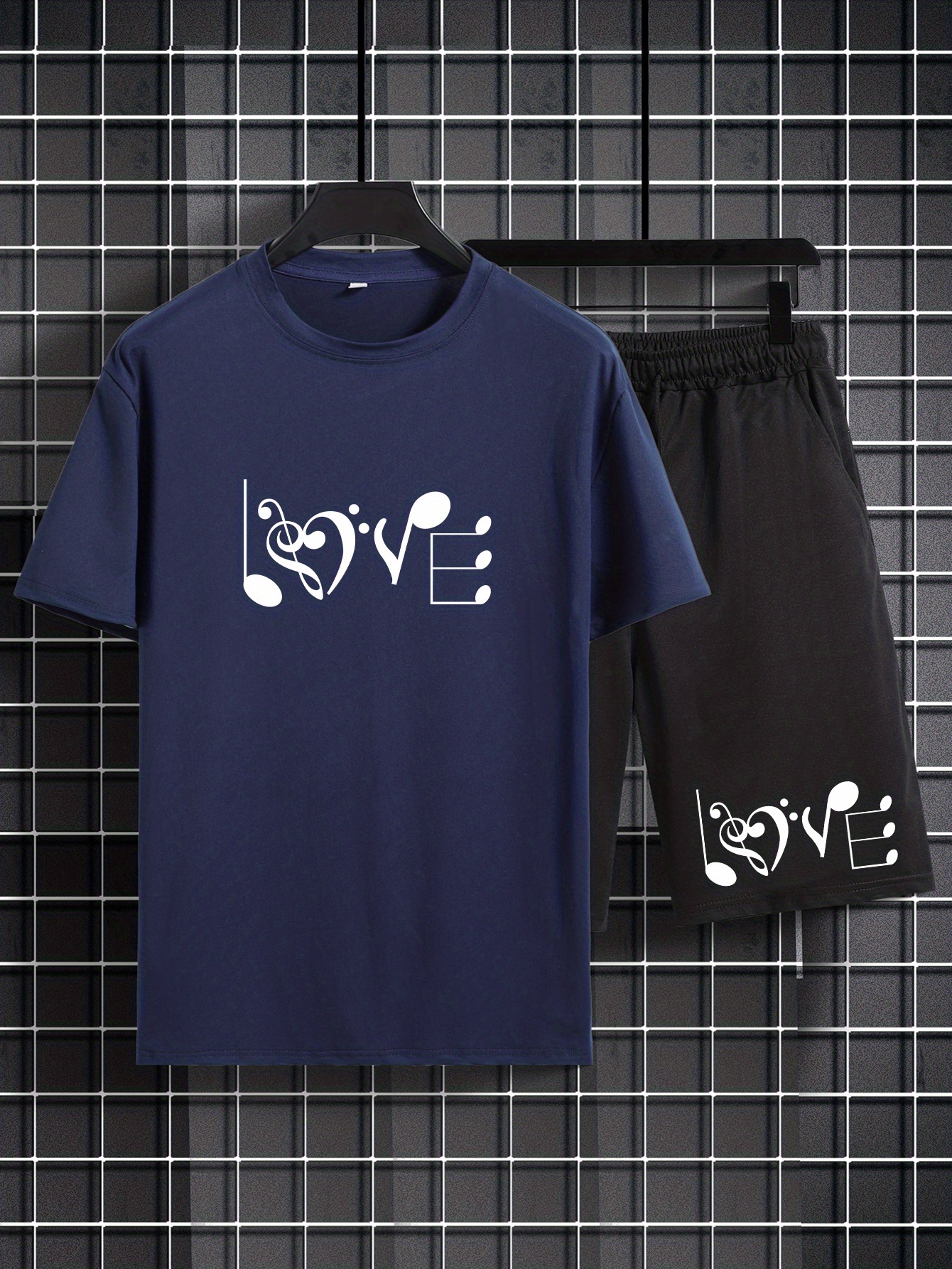 Men's ''love'' Note Two piece Outfits Comfy Casual T shirt - Temu ...