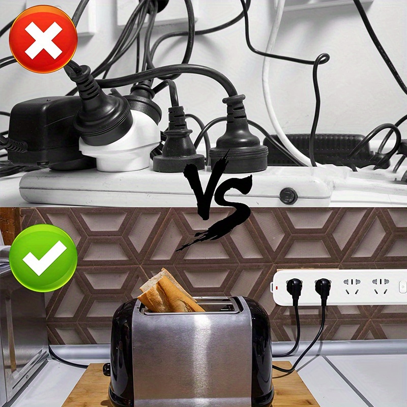 4pcs Self Adhesive Power Strip Holder Adhesive Punch Free Desktop ...