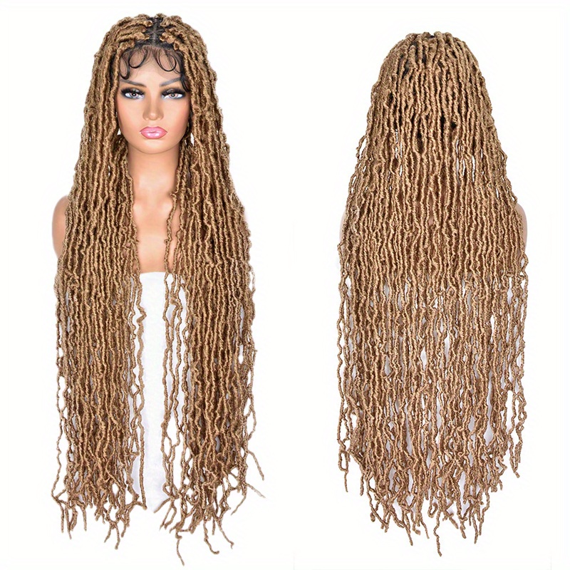 Full Lace Braided Wigs Locs Crochet Hair Wigs Synthetic - Temu Austria