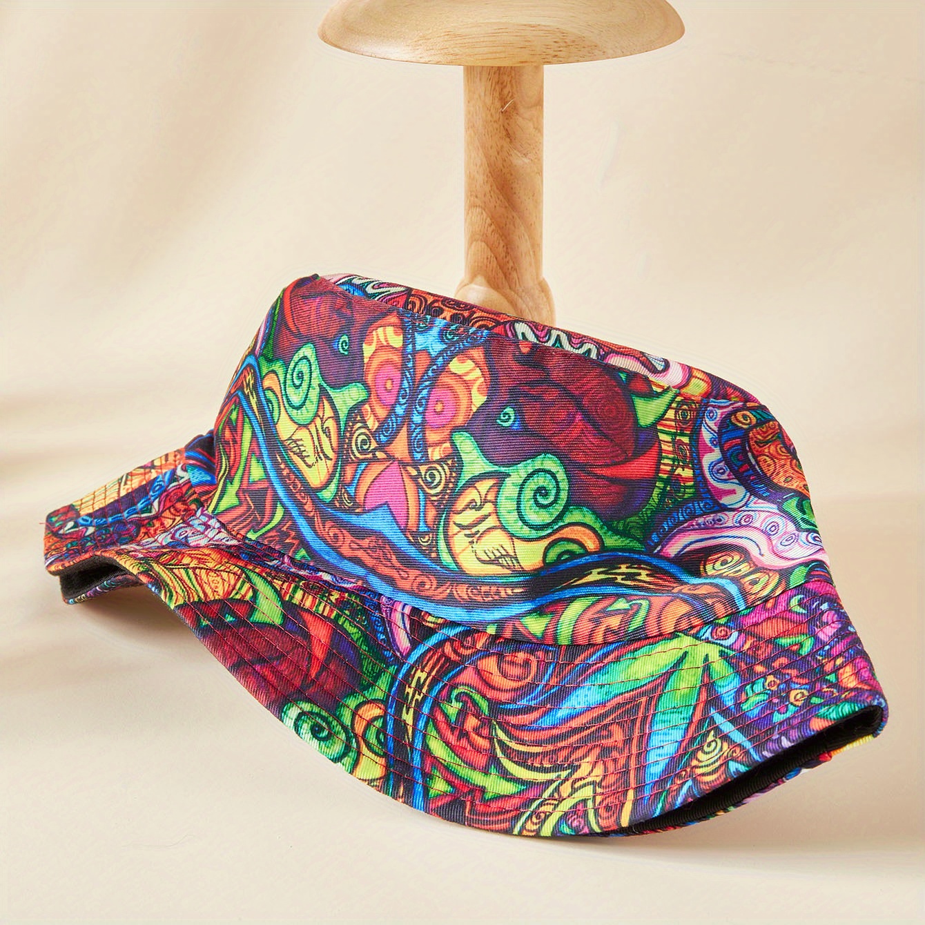 Boho Graffiti Print Bucket Hat Vintage Casual Basin Hats - Temu United ...