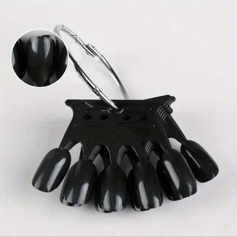 24/36/60 stk Klar/Naturlig/Sort Oval False Nail Art Tips - Temu Denmark