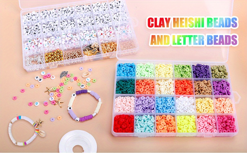 Bracelets Making Kit 24 Colors Clay Beads Charms Letter - Temu Australia