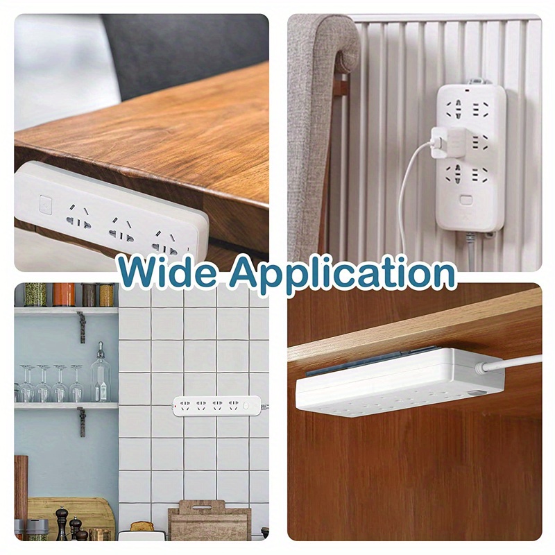 4pcs Self Adhesive Power Strip Holder Adhesive Punch Free Desktop ...
