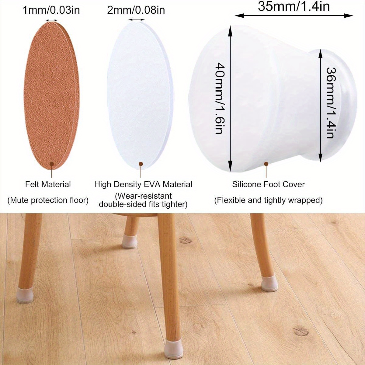 Silicone Chair Leg Floor Protectors Felt Chair Leg - Temu Australia