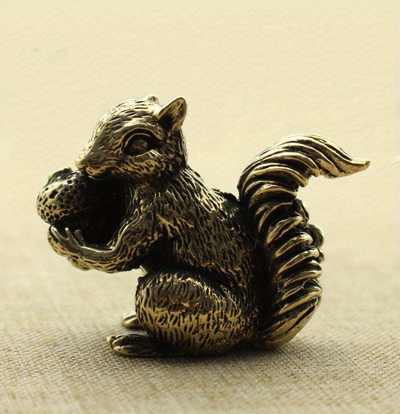 Antique Squirrel Ornament Solid Copper Statue Figurines - Temu