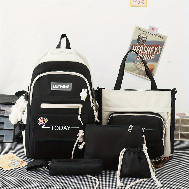 schoolbag women's men's five piece set middle school - {region_name}