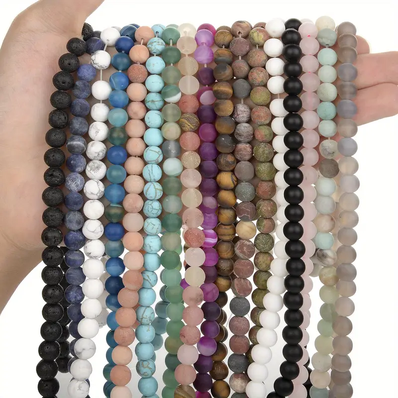 Natural Stone Beads Matte Quartz Amazonite Striped Temu United Kingdom