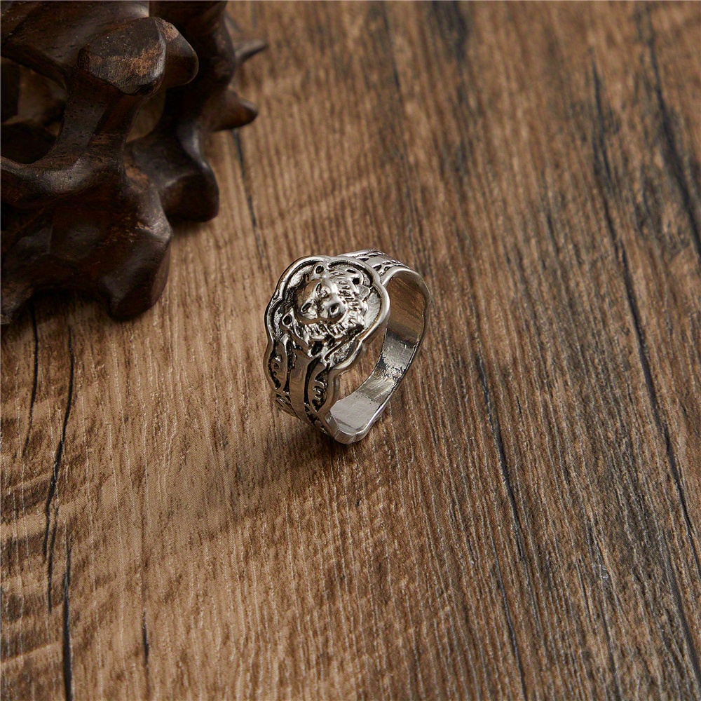 Vintage Lion Pattern Band Ring Bohemian Women's - Temu Australia