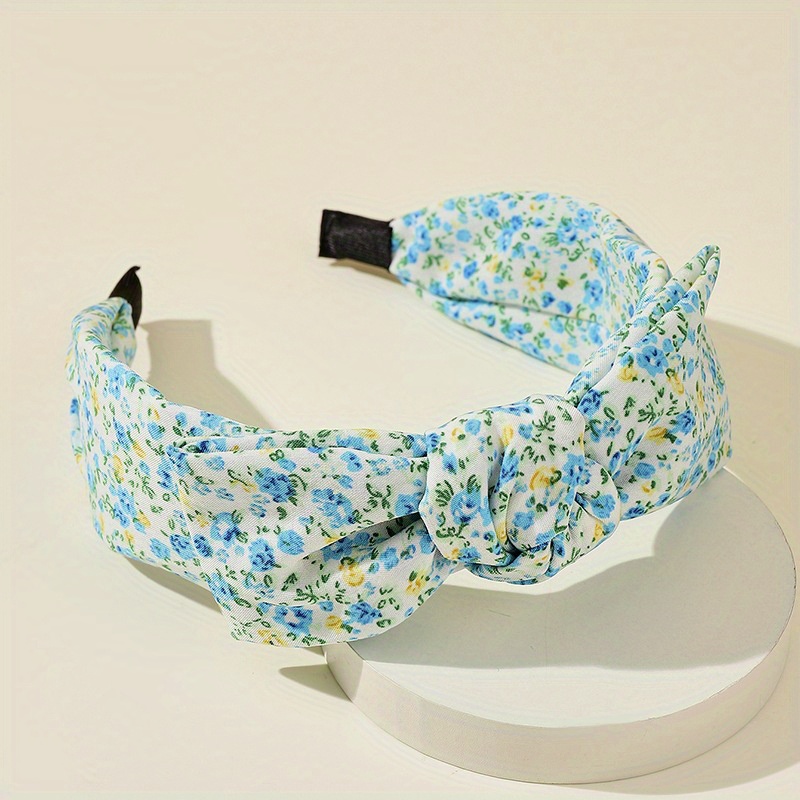 Bow Knot Floral Print Headband Wide Brimmed Head Hoop - Temu Netherlands