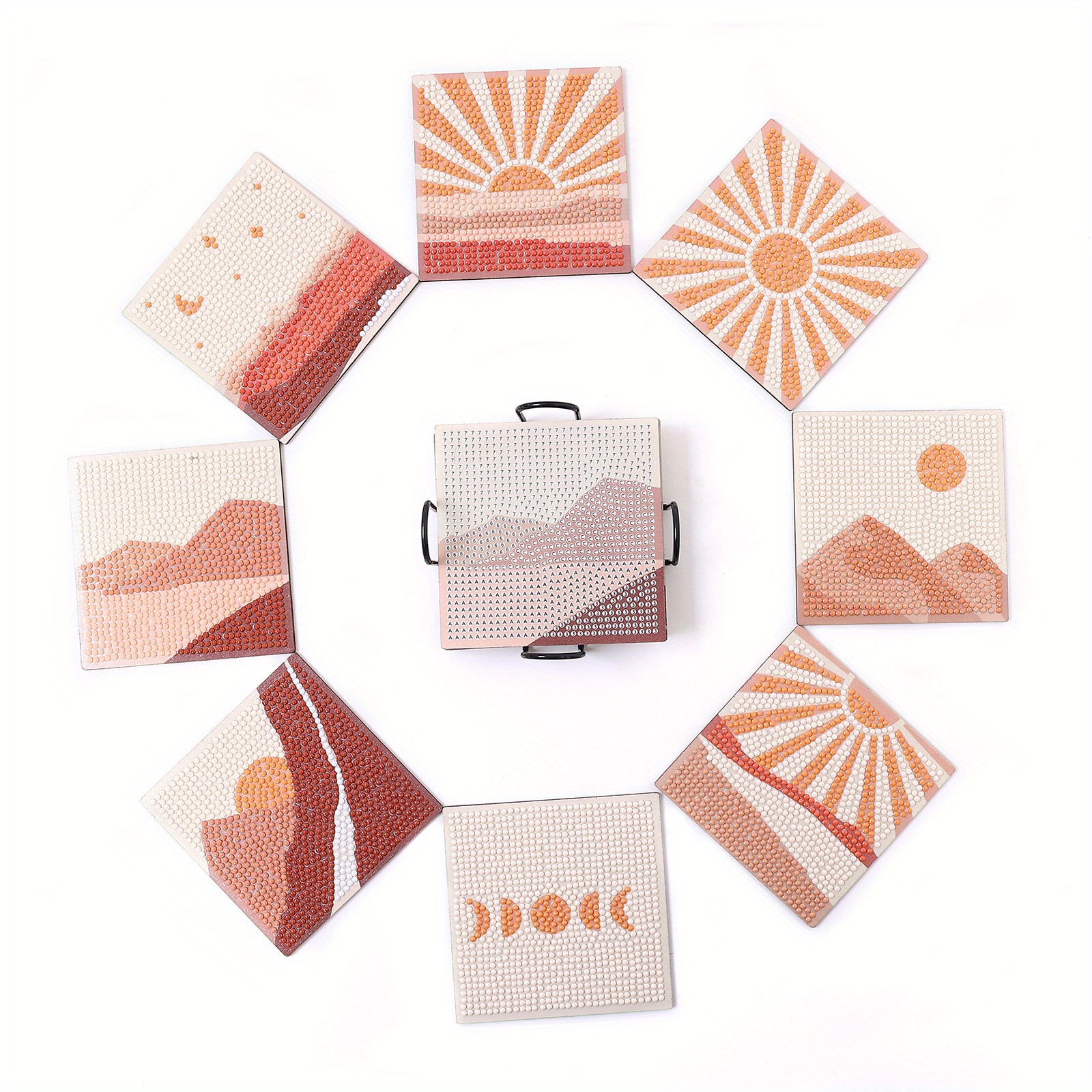 Artificial Diamond Painting Coaster Kit Creative - Temu Norway