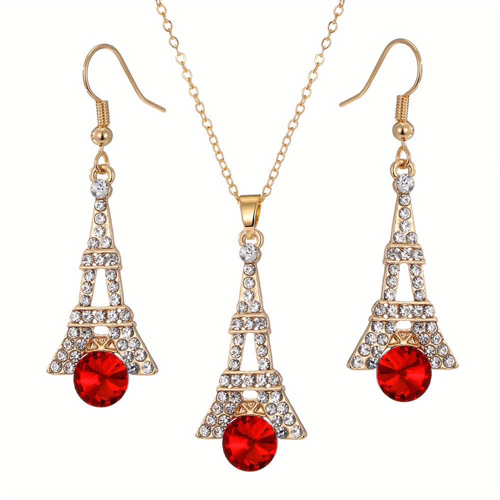 pendant necklace earrings set inlaid - {region_name}