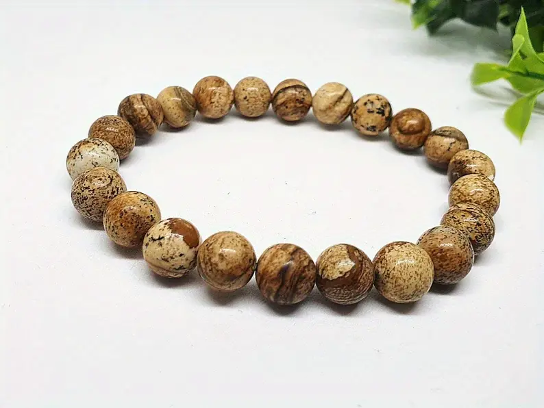 Natural Graphic Stone Round Beads Men Mens Trendy Simple Temu Australia