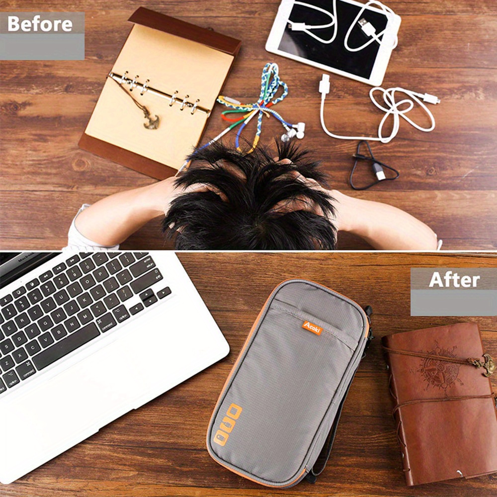 Portable Electronic Accessories Travel Case Zipper Versatile - Temu