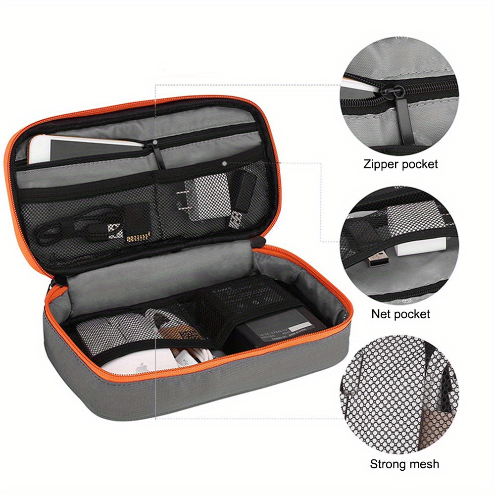 Portable Electronic Accessories Travel Case Zipper Versatile - Temu