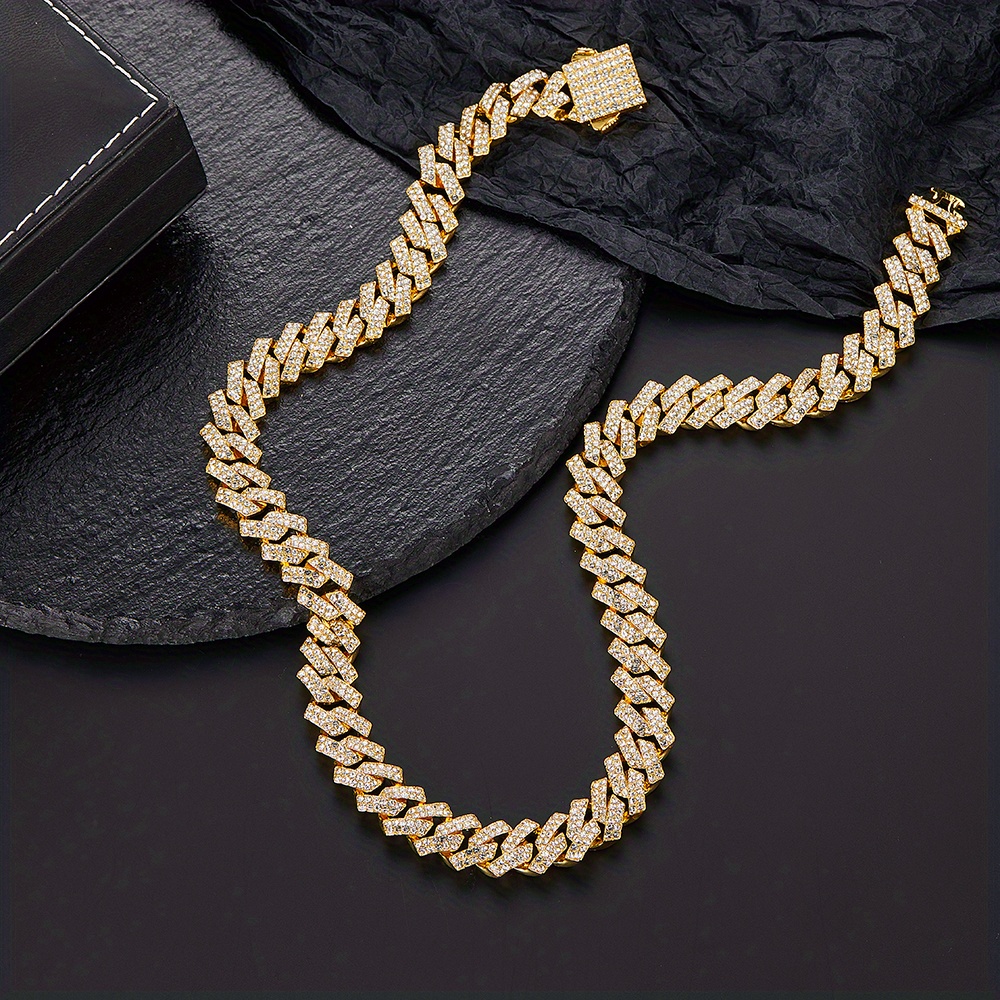 iced cuban link chain men women silvery golden miami cuban - Temu Australia