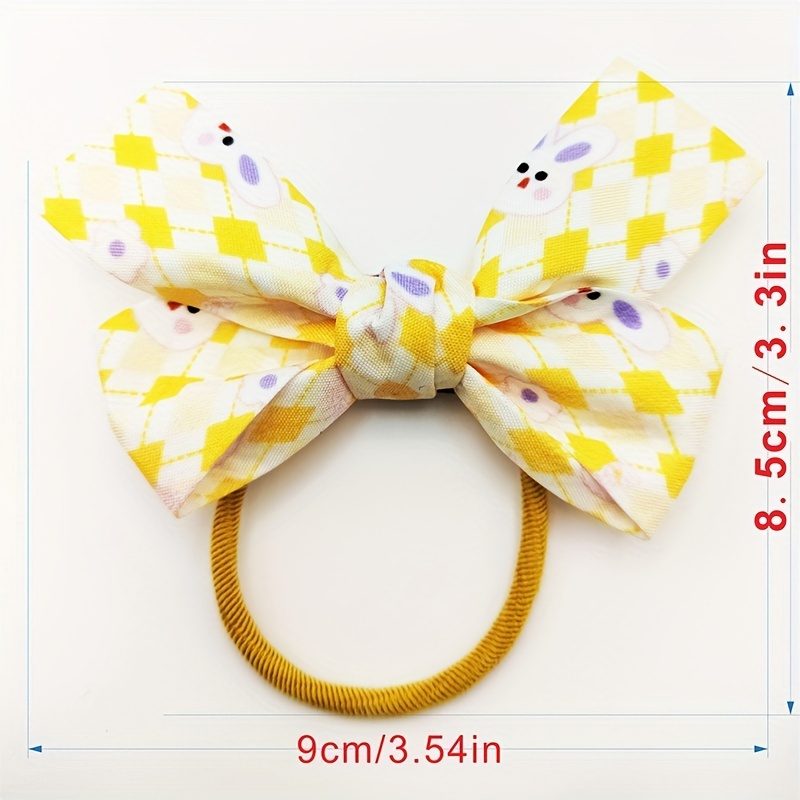 rabbit pattern cute bow shape hair accessories high elastic ponytail ...