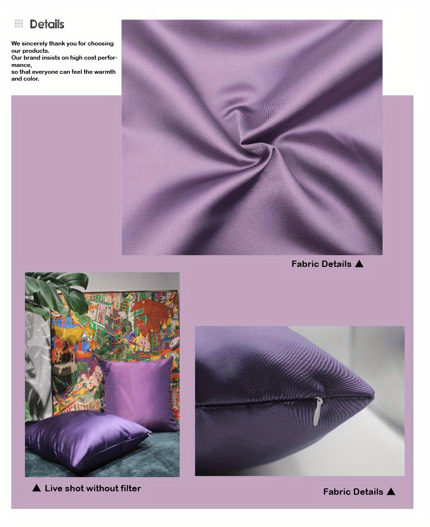 Purple Throw Pillow Cover Pillowcase Living Room Bedroom - Temu United