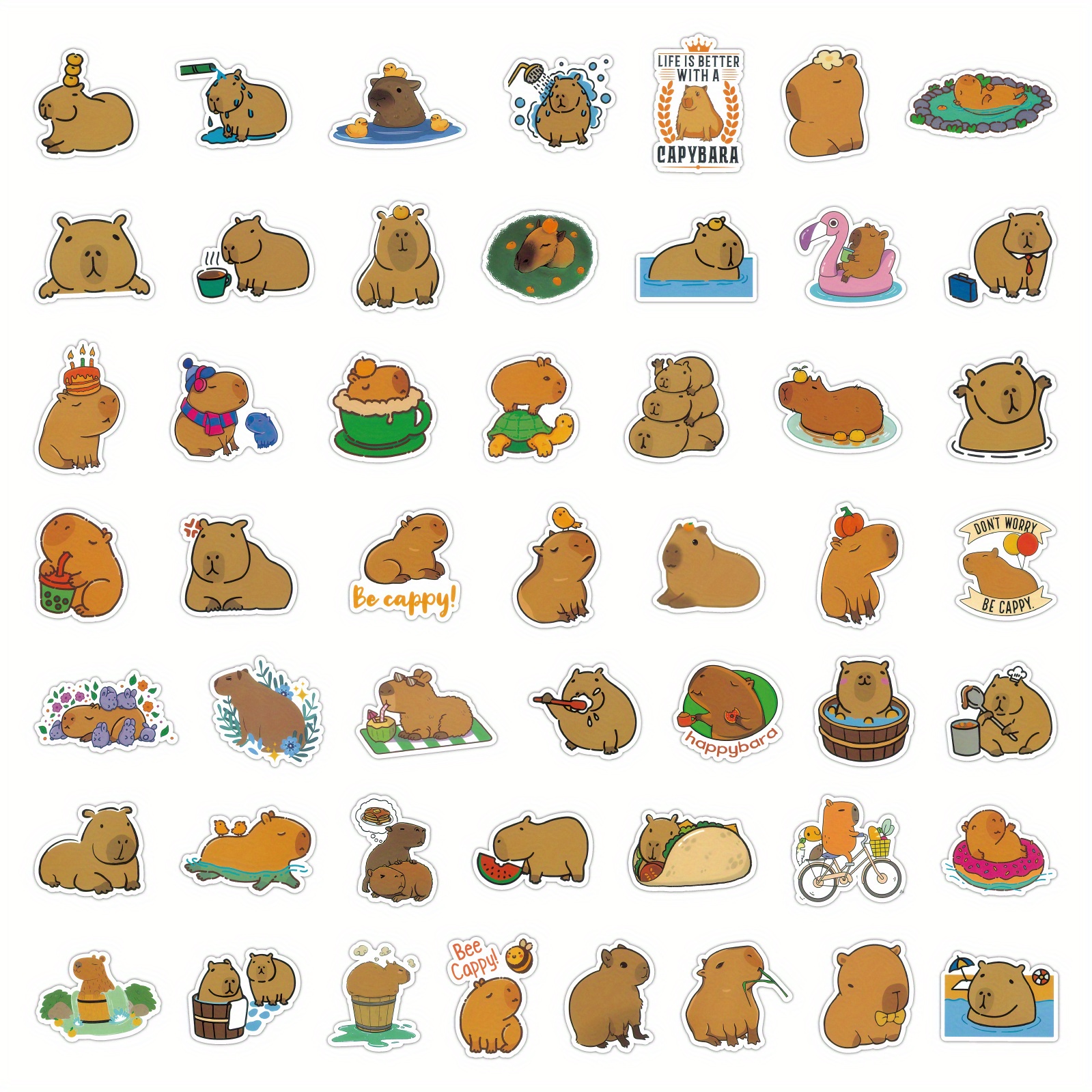 Capybaras Cute Cartoon Animals Pet Stickers Kawaii Cute - Temu Australia