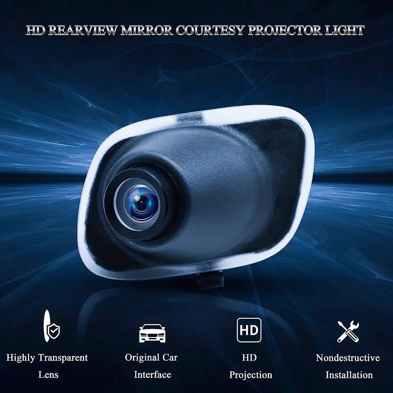 Hd Rearview Mirror Welcome Lights Courtesy - Temu Hd Rearview Mirror Welcome Lights Courtesy - Temu