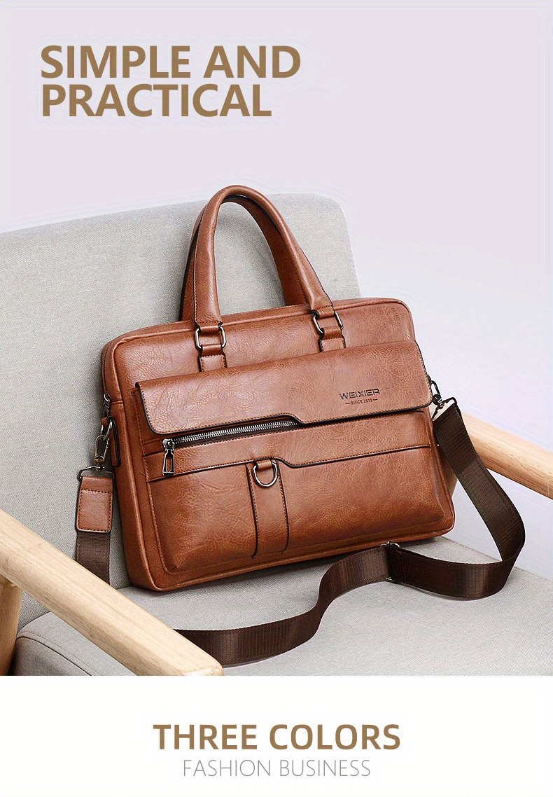 Men's Bag Handbag Shoulder Bag Retro Bag Briefcase Business - Temu