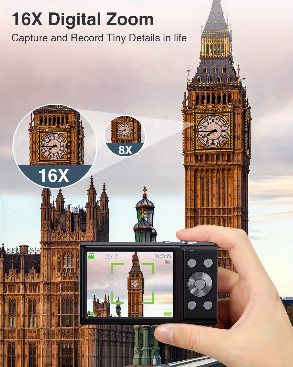 Digital Camera Student Camera Auto Focus Video Blog - Temu