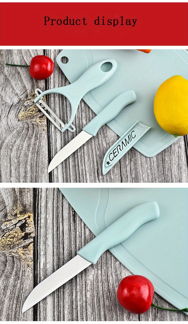 Kitchen Fruit Knife Set Cutting Board Peeler Paring Knife - Temu