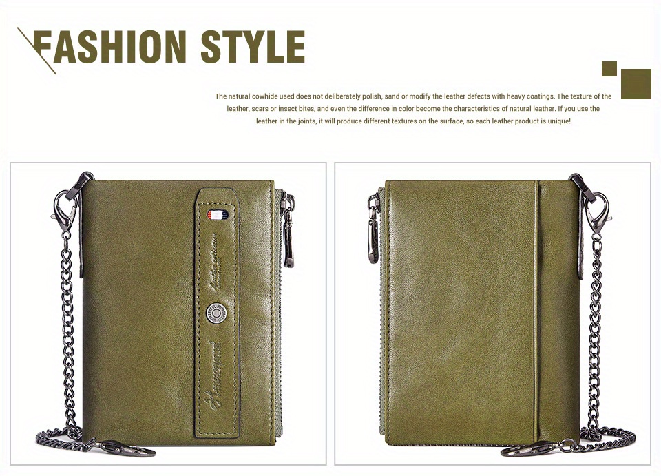 Genuine Leather Wallets For Men Rfid Credit Card Holder Wallet Double ...