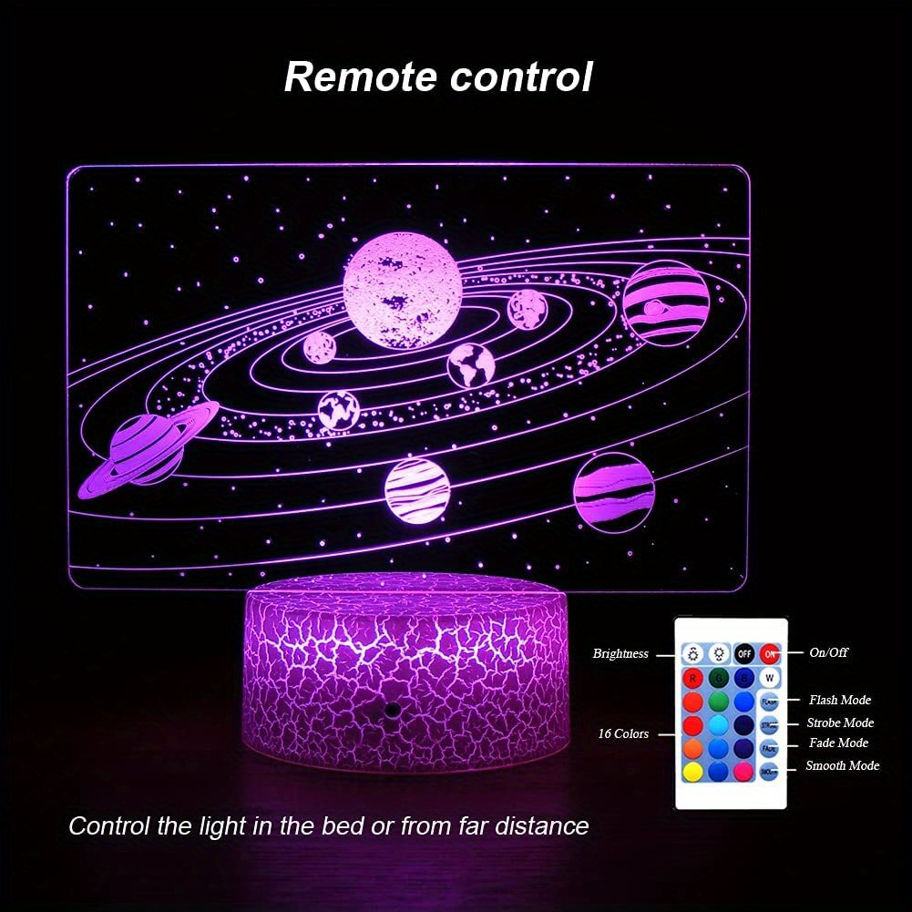 Solar System 3d Optical Illusion Lamp Universe Space Galaxy - Temu