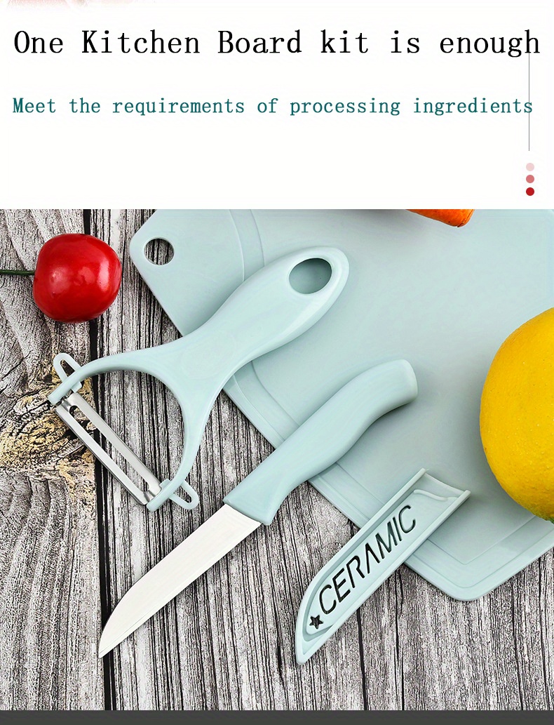 Kitchen Fruit Knife Set Cutting Board Peeler Paring Knife - Temu