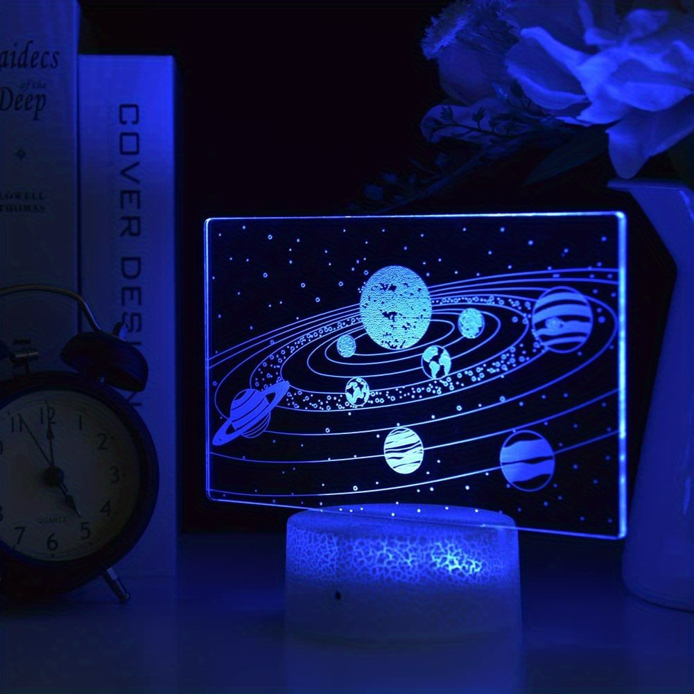 Solar System 3d Optical Illusion Lamp Universe Space Galaxy - Temu