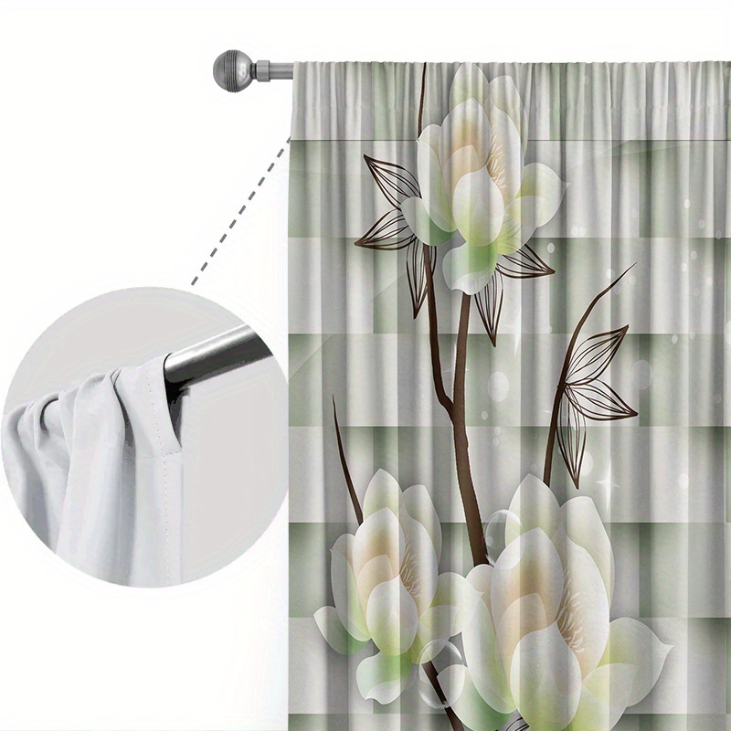 Peach Printing Curtain Rod Pocket Window Treatment - Temu United Arab ...