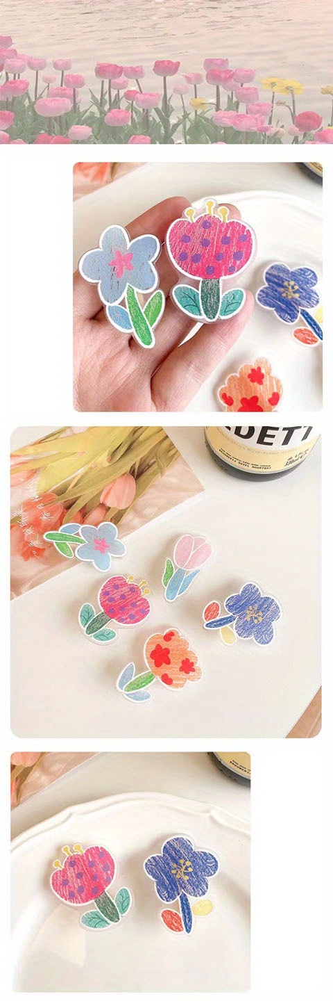 Creative Cartoon Tulip Diy Pin Badge Decorative Accessories - Temu ...