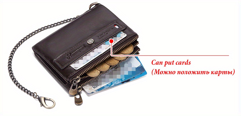 Genuine Leather Wallets For Men Rfid Credit Card Holder Wallet Double ...