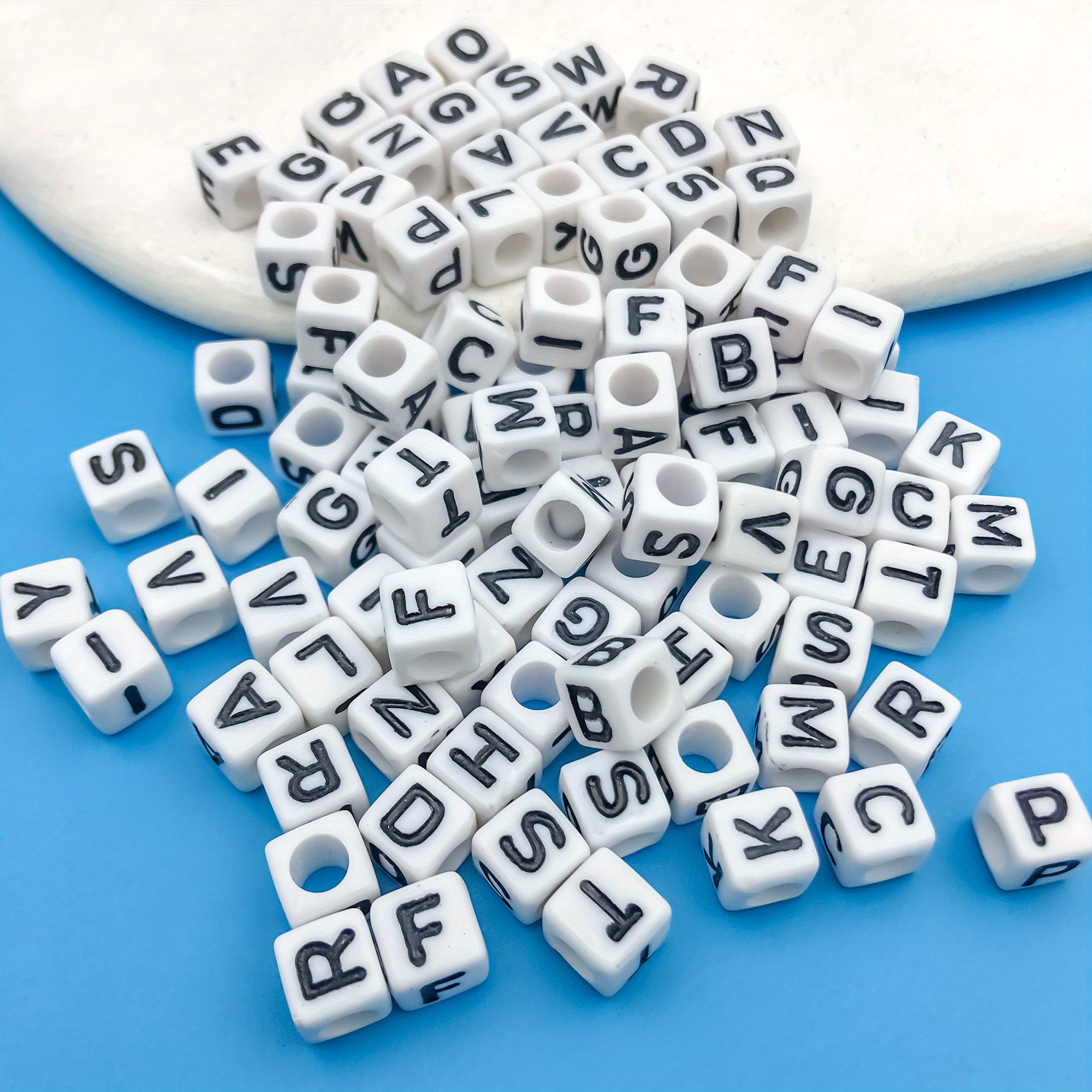mix random black alphabet acrylic beads alphabet - Temu Australia