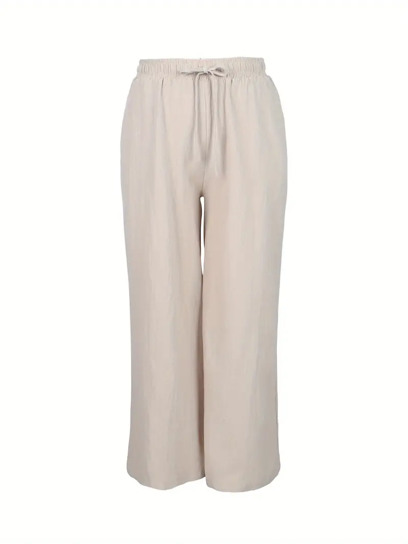 Drawstring Wide Leg Pants Casual Loose Solid Palazzo Pants Temu