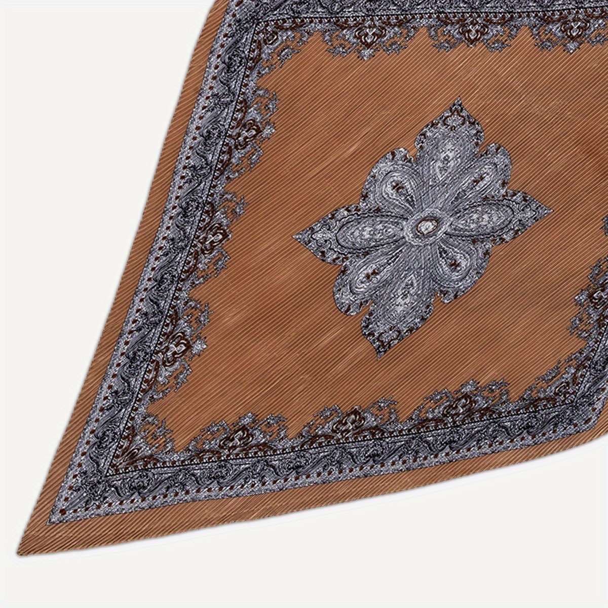 35 4 Baroque Pattern Print Bandana Pleated Square Scarf - Temu Australia