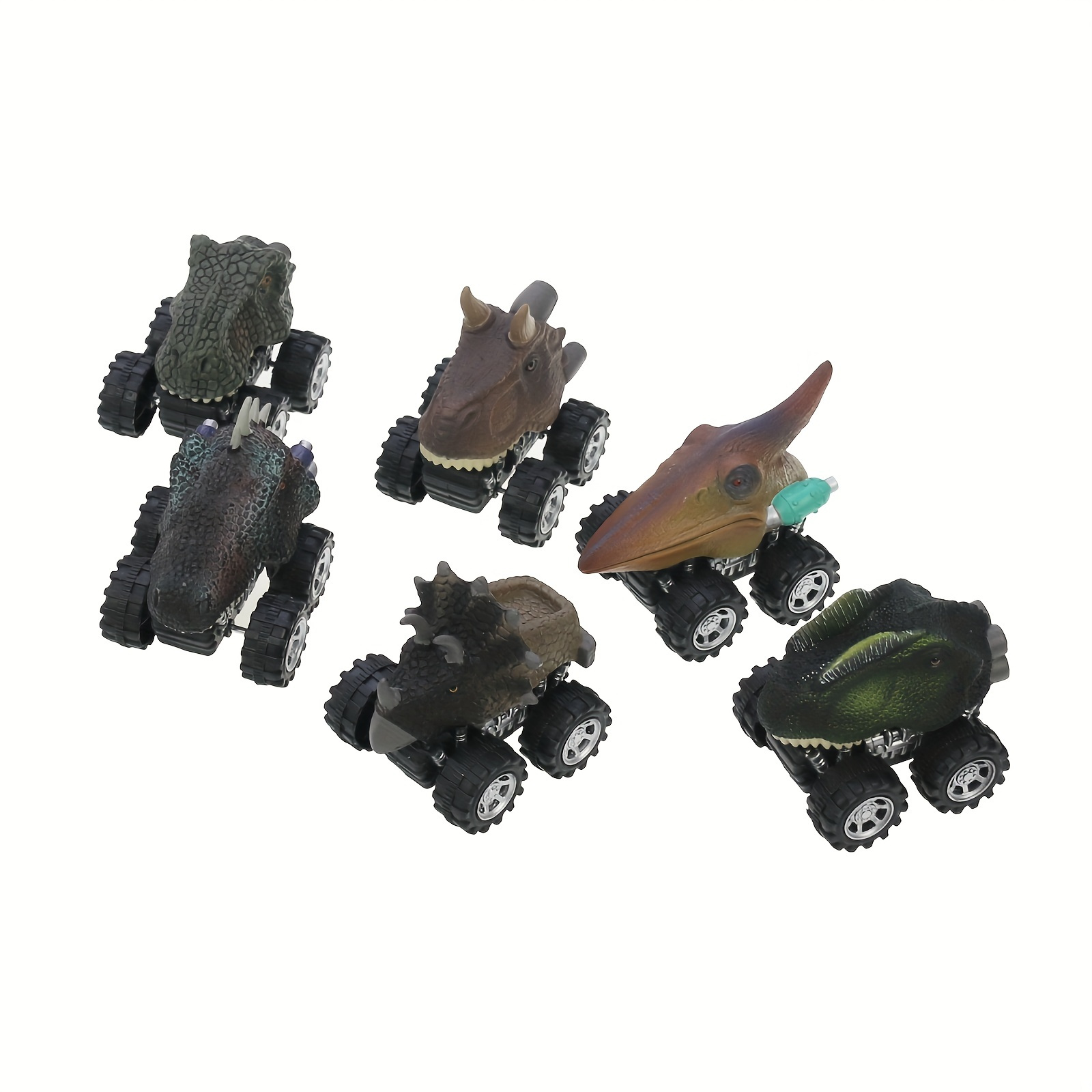 6pcs Pull Back Dinosaur Cars Dino Cars Toys With Big Tire Wheel For ...