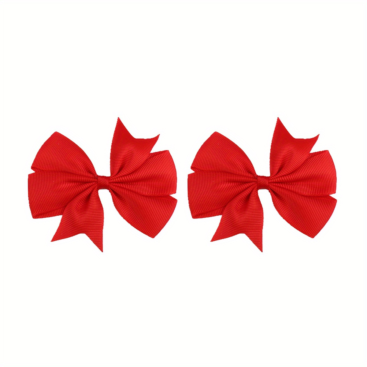 2pcs Baby Girls Cute Ribbed Ribbon Bow Hair Clips Decorative Hair ...