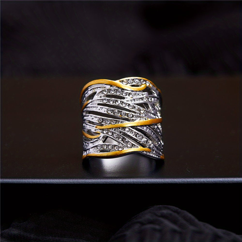 1pc Retro Creative Faux Gemstone Inlaid Ring Stylish Fashion Jewelry ...